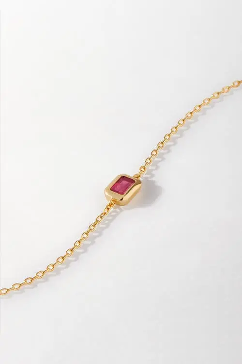 EDGE OF EMBER Deco Birthstone Bracelet - Ruby (july)