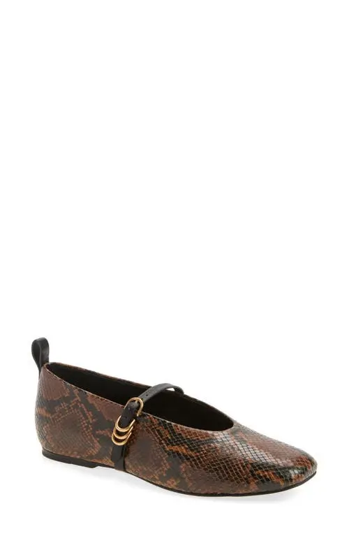 Rag & Bone Spire Mary Jane - Brown Snake Embossed