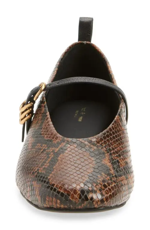 Rag & Bone Spire Mary Jane - Brown Snake Embossed