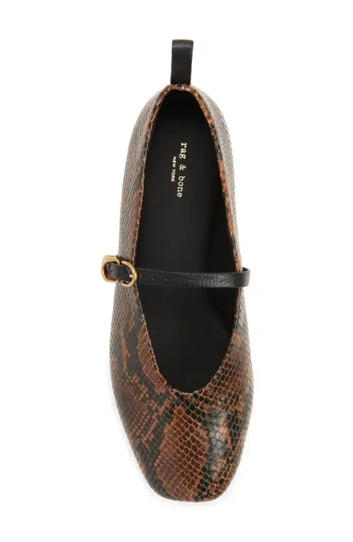 Rag & Bone Spire Mary Jane - Brown Snake Embossed