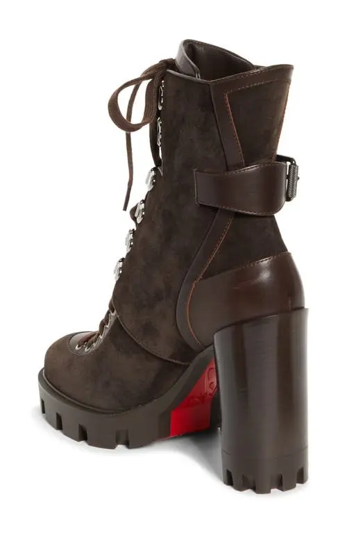 CHRISTIAN LOUBOUTIN Macademia 100 Combat Boots - Cafe/dark Brown