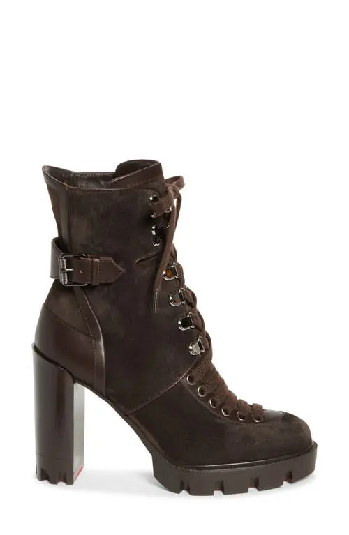 CHRISTIAN LOUBOUTIN Macademia 100 Combat Boots - Cafe/dark Brown