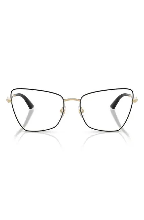 JIMMY CHOO 54mm Irregular Eyeglasses - Pale Gold/black/demo Lens