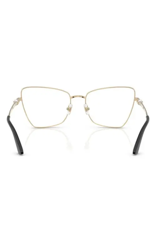 JIMMY CHOO 54mm Irregular Eyeglasses - Pale Gold/black/demo Lens