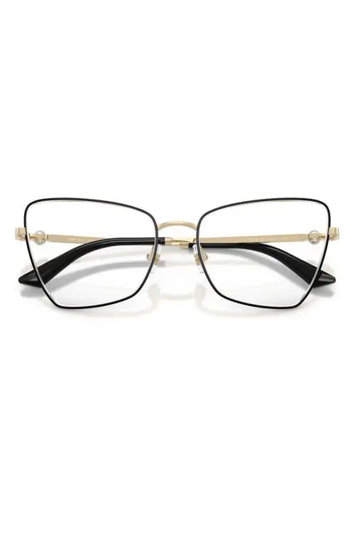 JIMMY CHOO 54mm Irregular Eyeglasses - Pale Gold/black/demo Lens