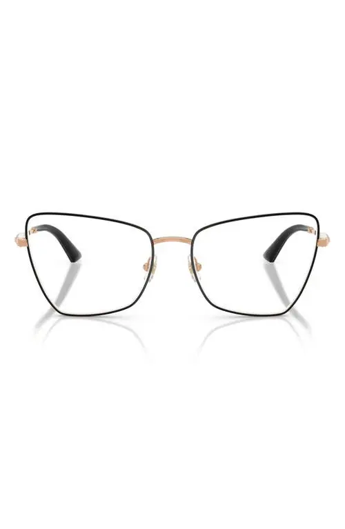 JIMMY CHOO 54mm Irregular Eyeglasses - Rose Gold/black/demo Lens