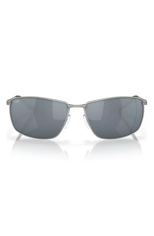 COSTA DEL MAR Turret 63mm Oversize Polarized Irregular Sunglasses - Silver/gray Silver 580p