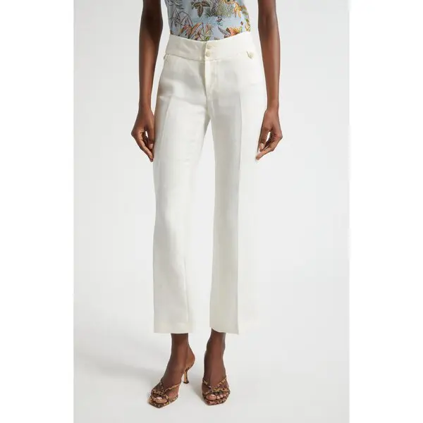Etro Linen Ankle Flare Trousers