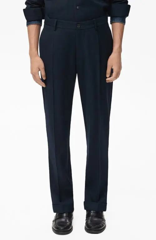 Mango Regular Fit Pleated Trousers