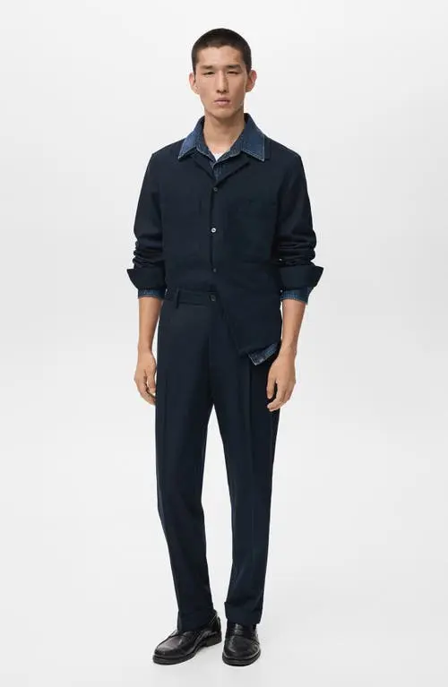 Mango Regular Fit Pleated Trousers