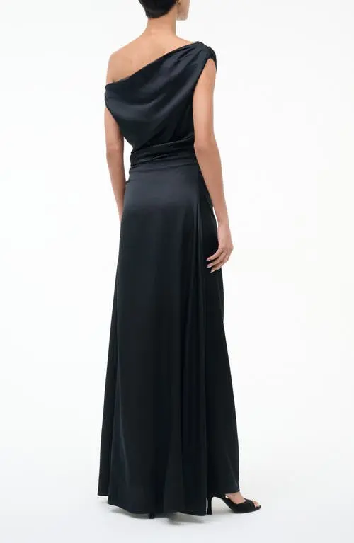 Staud Phare One-shoulder Stretch Silk Gown