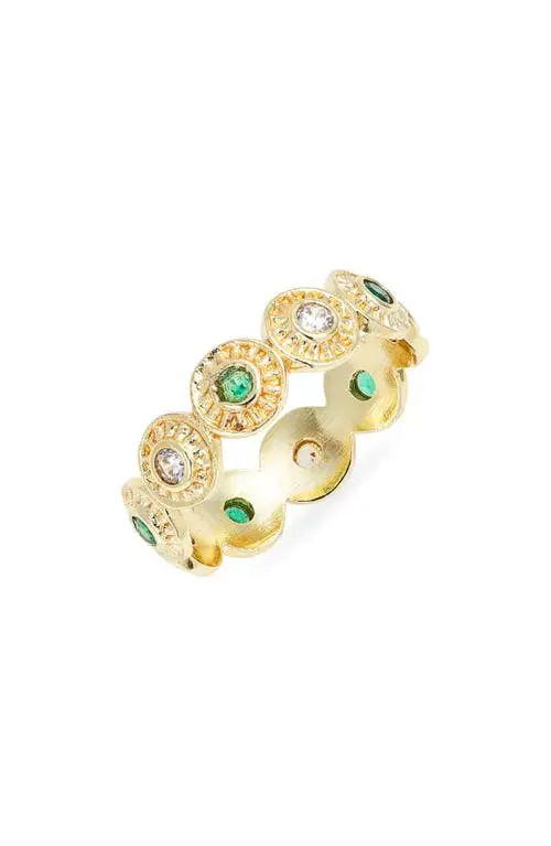 KIARA BY KI-ELE Helene Two-stone Ring - Gold/emerald