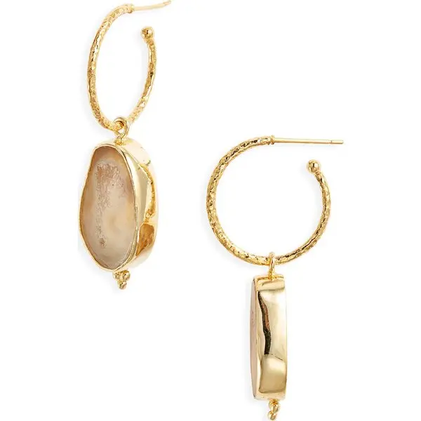 KIARA BY KI-ELE Bianca Geode Drop Earrings - Gold