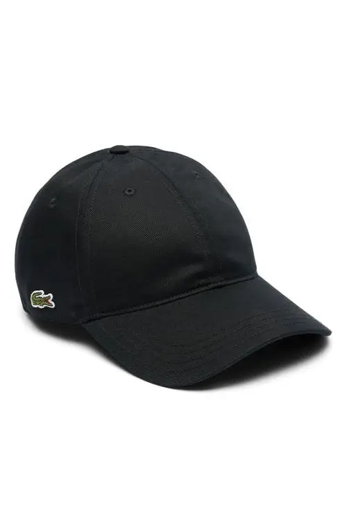 Lacoste Cotton Twill Baseball Cap - Black