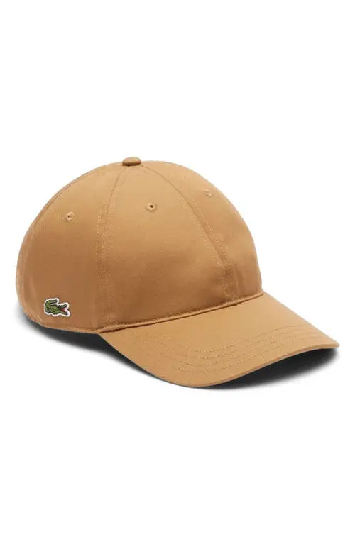 Lacoste Cotton Twill Baseball Cap - Date Brown