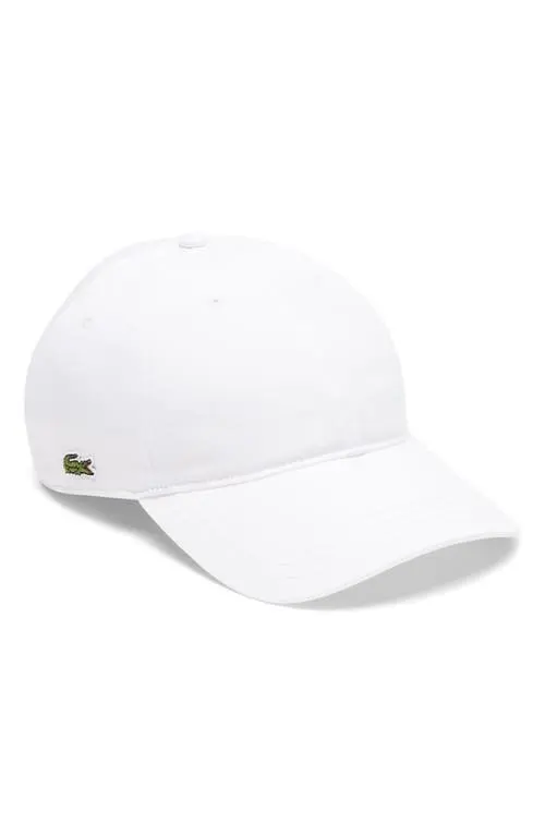 Lacoste Cotton Twill Baseball Cap - White