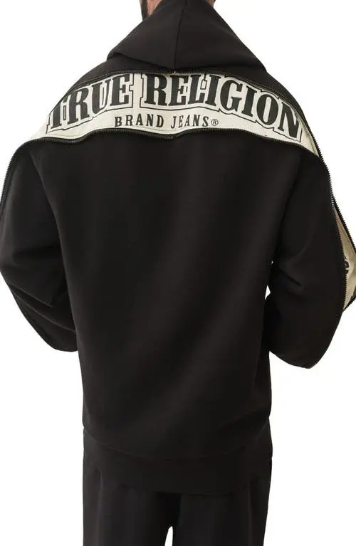 True Religion Hooded Fleece Zip Detail Sweatshirt