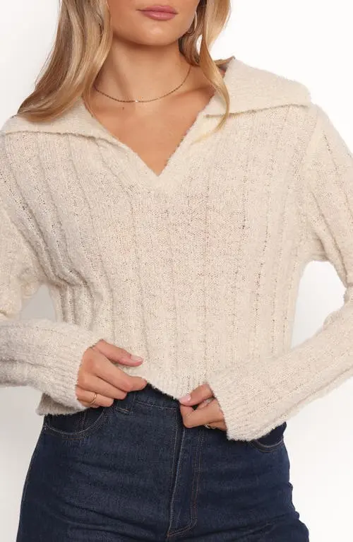 PETAL & PUP Collar Crop Sweater
