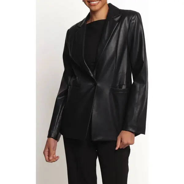 PETAL & PUP Jamie Faux Leather Blazer