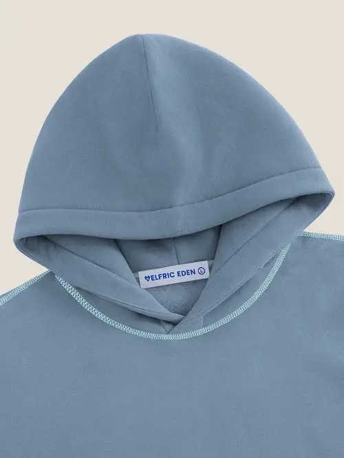 AELFRIC EDEN Fleece Pullover Hoodie Set - Blue Grey