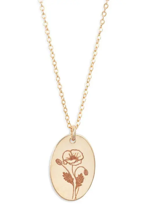 SET & STONES Louise Birth Flower Pendant Necklace - Gold/august
