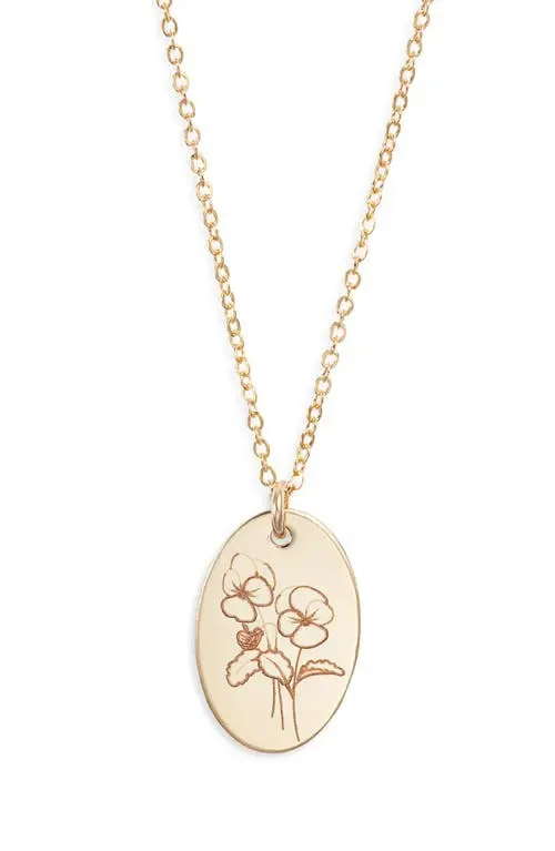 SET & STONES Louise Birth Flower Pendant Necklace - Gold/february