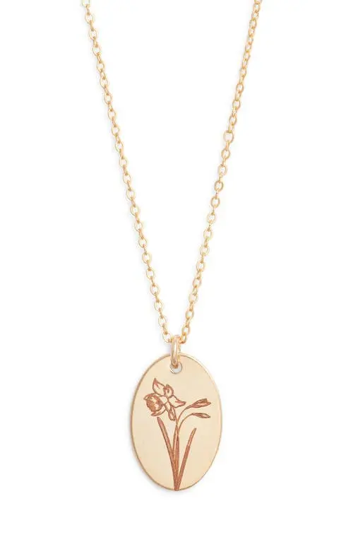 SET & STONES Louise Birth Flower Pendant Necklace - Gold/march