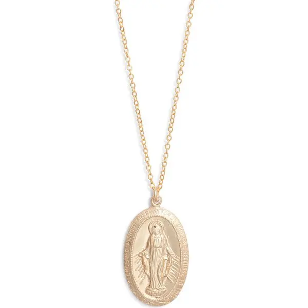 SET & STONES Virgin Mary Medallion Necklace - Gold