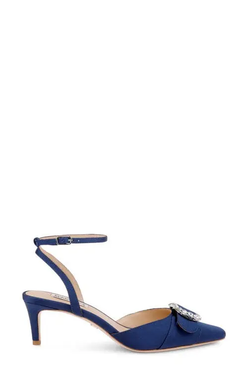 Badgley Mischka Odesza Kitten Heel Pumps - Navy Crepe