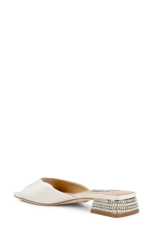 Badgley Mischka Oahu Embellished Slide Sandal - Cream Silk