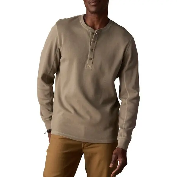 THE NORMAL BRAND Vintage Thermal Mountain Henley - Moss