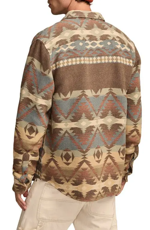 Lucky Brand Southwest Pattern Jacquard Cotton Flannel Button-up Shirt