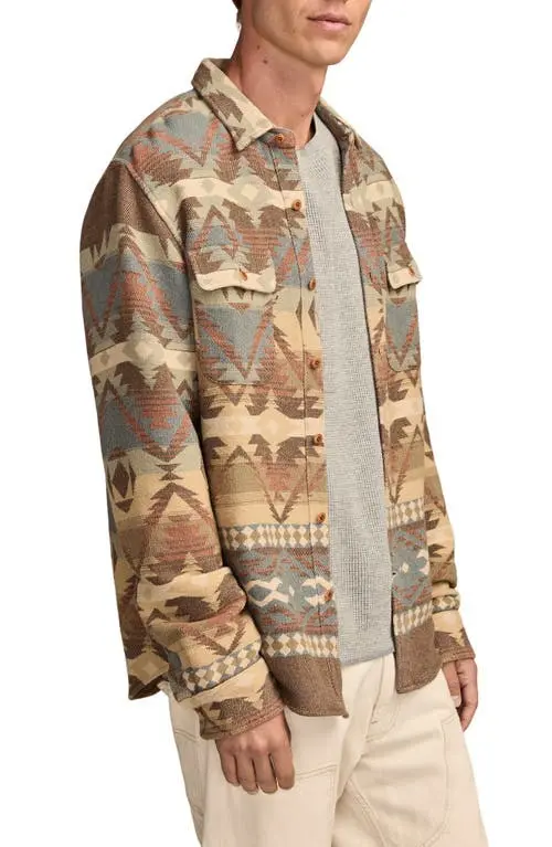 Lucky Brand Southwest Pattern Jacquard Cotton Flannel Button-up Shirt
