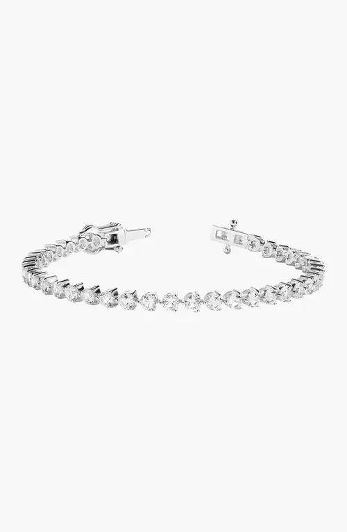 AURATE Lab Grown White Sapphire Tennis Bracelet - Sterling Silver