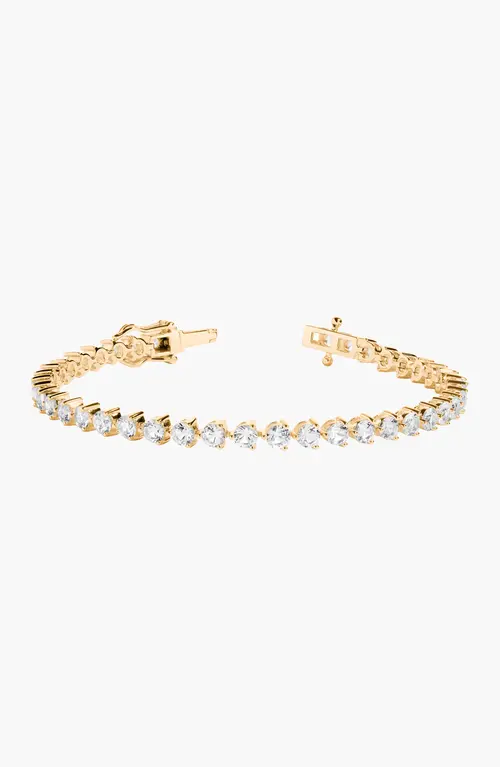 AURATE Lab Grown White Sapphire Tennis Bracelet - Yellow Gold Vermeil