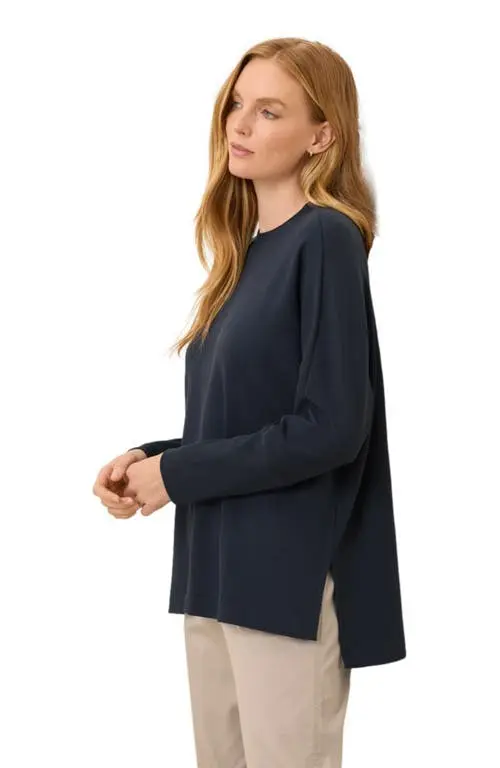 PACT Organic Cotton Airplane Long Sleeve Poncho - Midnight Blue