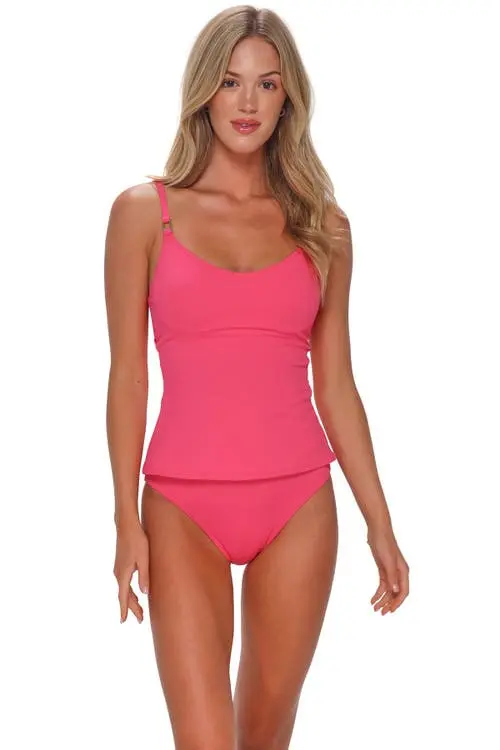SUNSETS Anya Tankini Swimsuit Top - Posy Pink Crepe