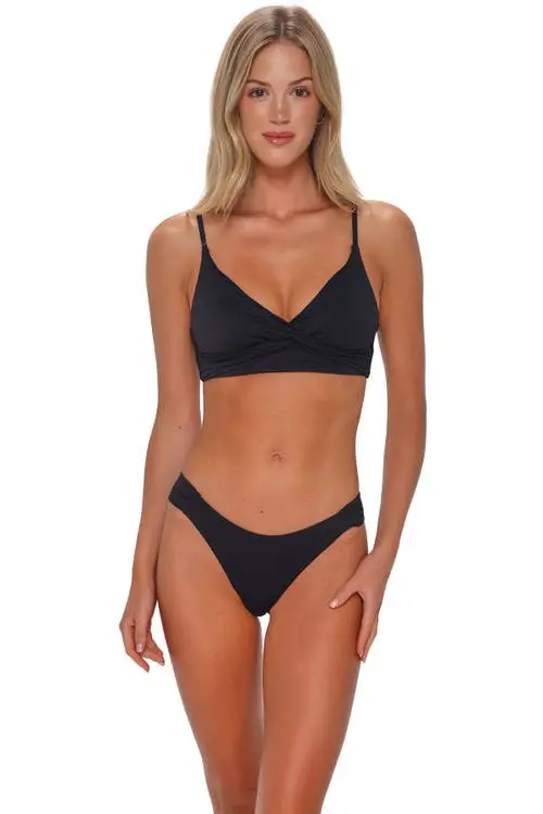 SUNSETS Dora Double Tab Bikini Bottom - Black