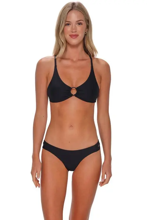 SUNSETS Dora Double Tab Bikini Bottom - Black