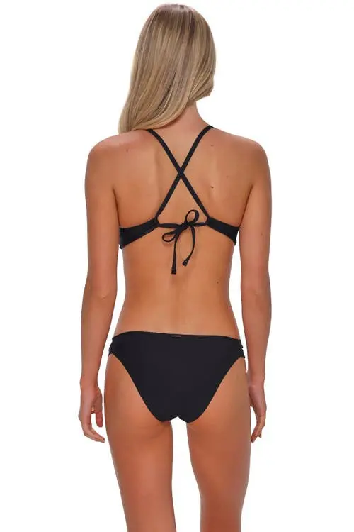 SUNSETS Dora Double Tab Bikini Bottom - Black