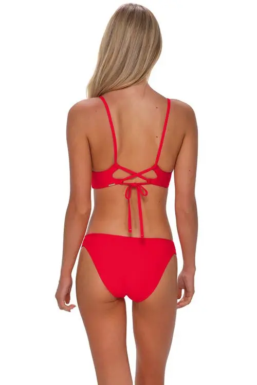 SUNSETS Dora Double Tab Bikini Bottom - Geranium