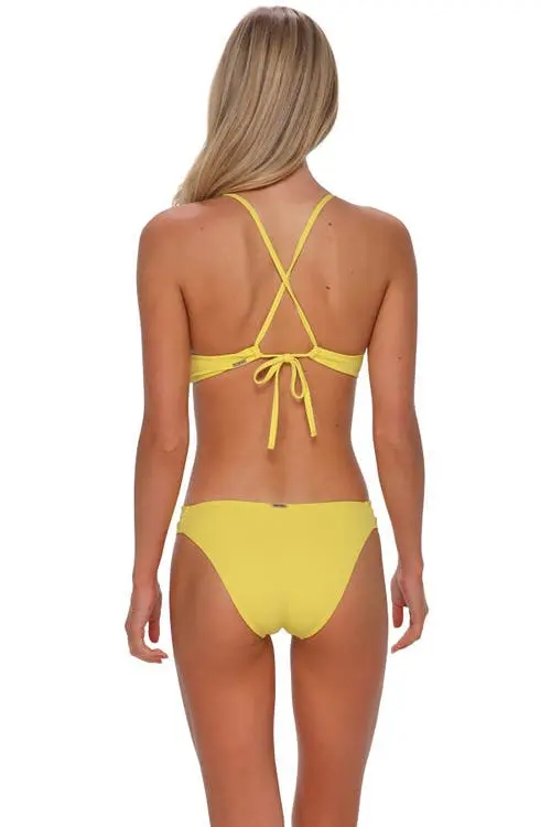 SUNSETS Dora Double Tab Bikini Bottom - Pineapple Crepe