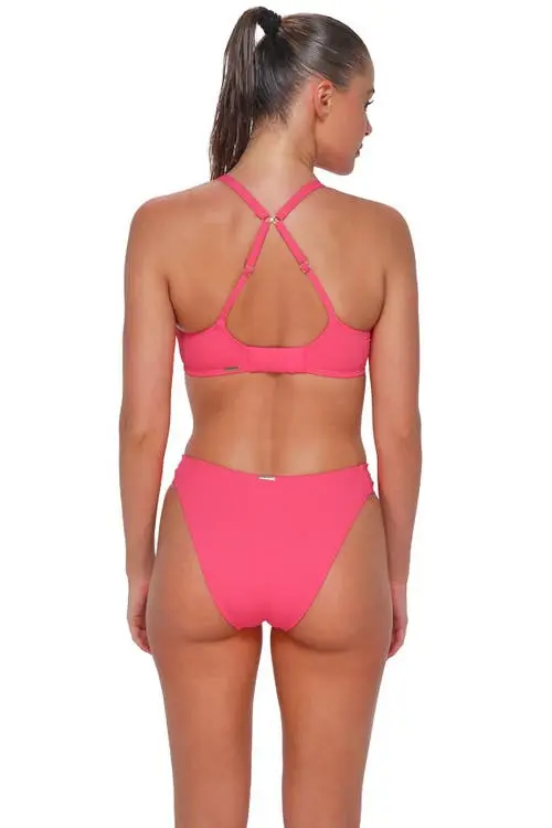 SUNSETS Dora Double Tab Bikini Bottom - Posy Pink Crepe