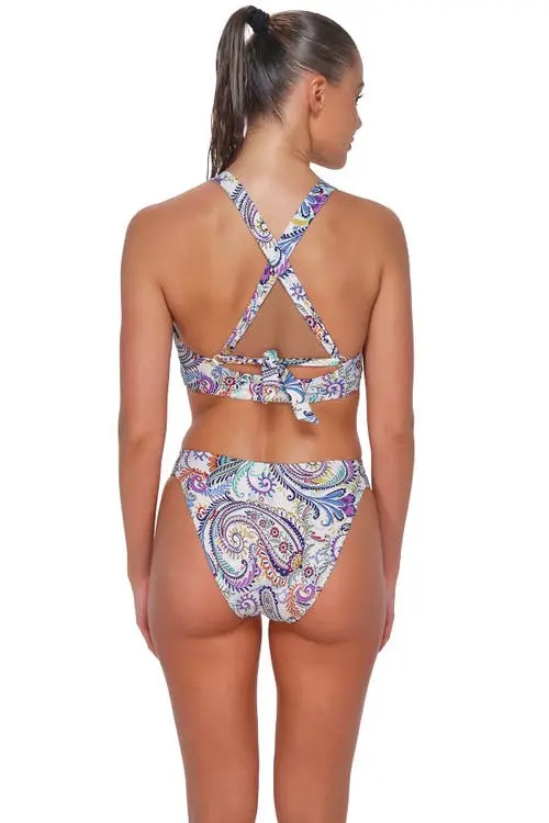 SUNSETS Dora Double Tab Bikini Bottom - Tide Pool Twist