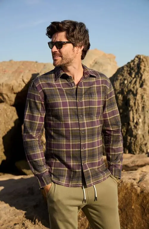 SURFSIDE SUPPLY CO. Brian Flannel Plaid Shirt - Grape Combo