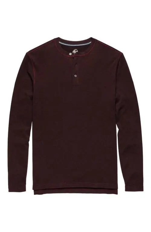 SURFSIDE SUPPLY CO. Sean Ultra Soft Classic Henley - Cabernet Heather