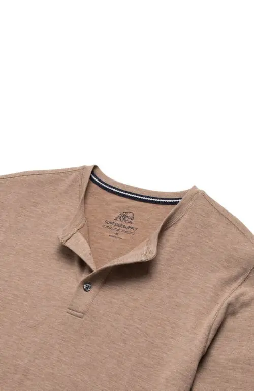 SURFSIDE SUPPLY CO. Sean Ultra Soft Classic Henley - Camel Heather