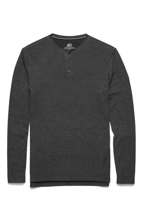 SURFSIDE SUPPLY CO. Sean Ultra Soft Classic Henley - Charcoal Heather