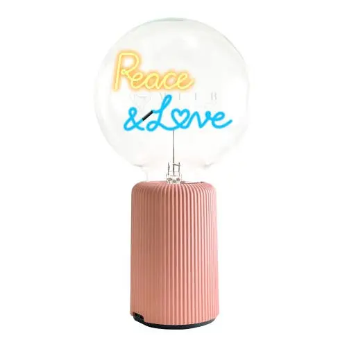 MITB Peace And Love Portable Table Lamp - Pink