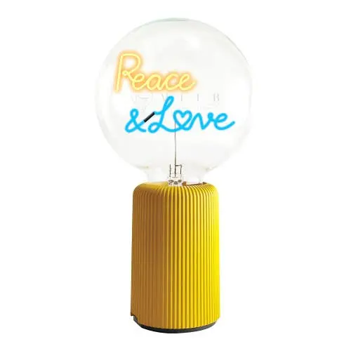 MITB Peace And Love Portable Table Lamp - Yellow
